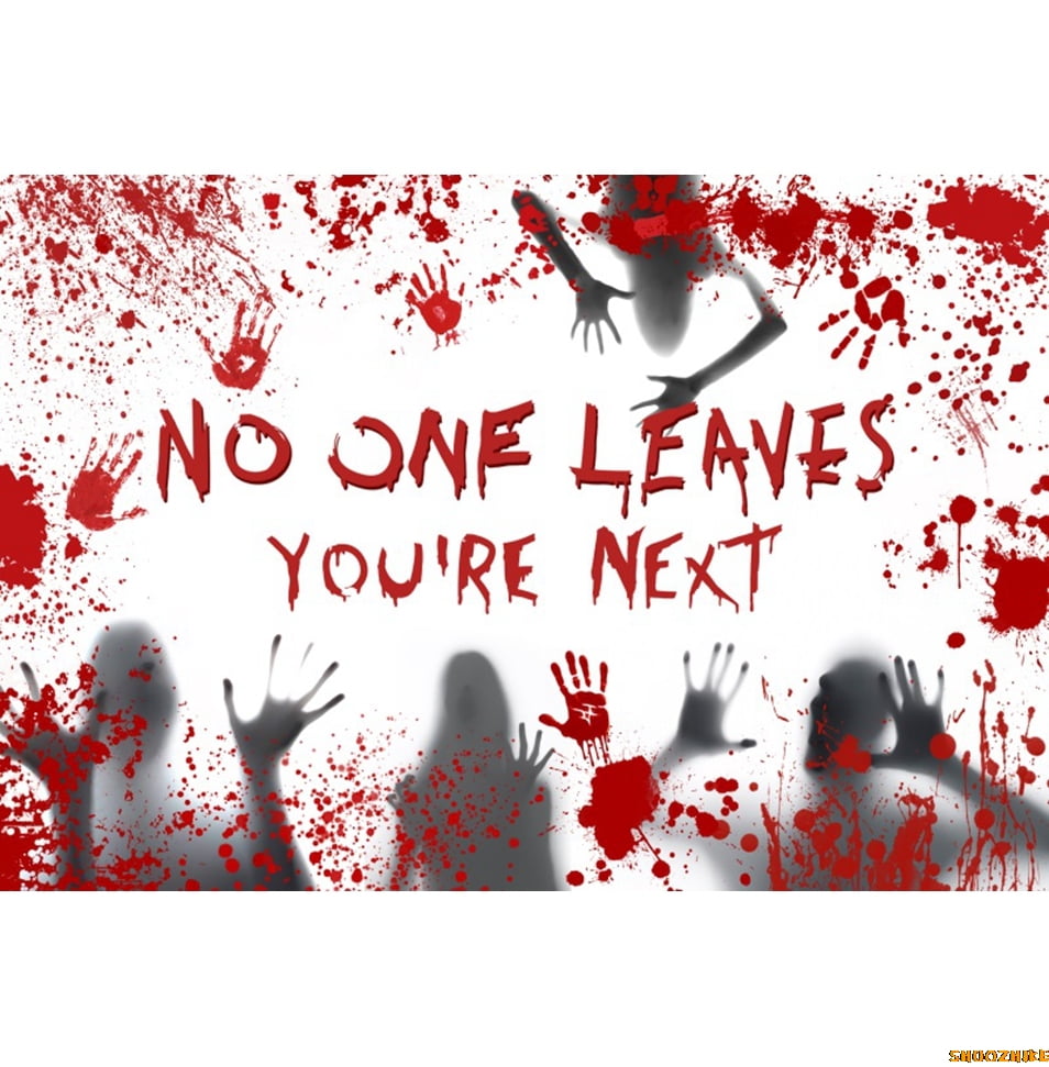 Hallowe Blood Handprint Backdrop Horror Zombie Death Kids Portrait ...