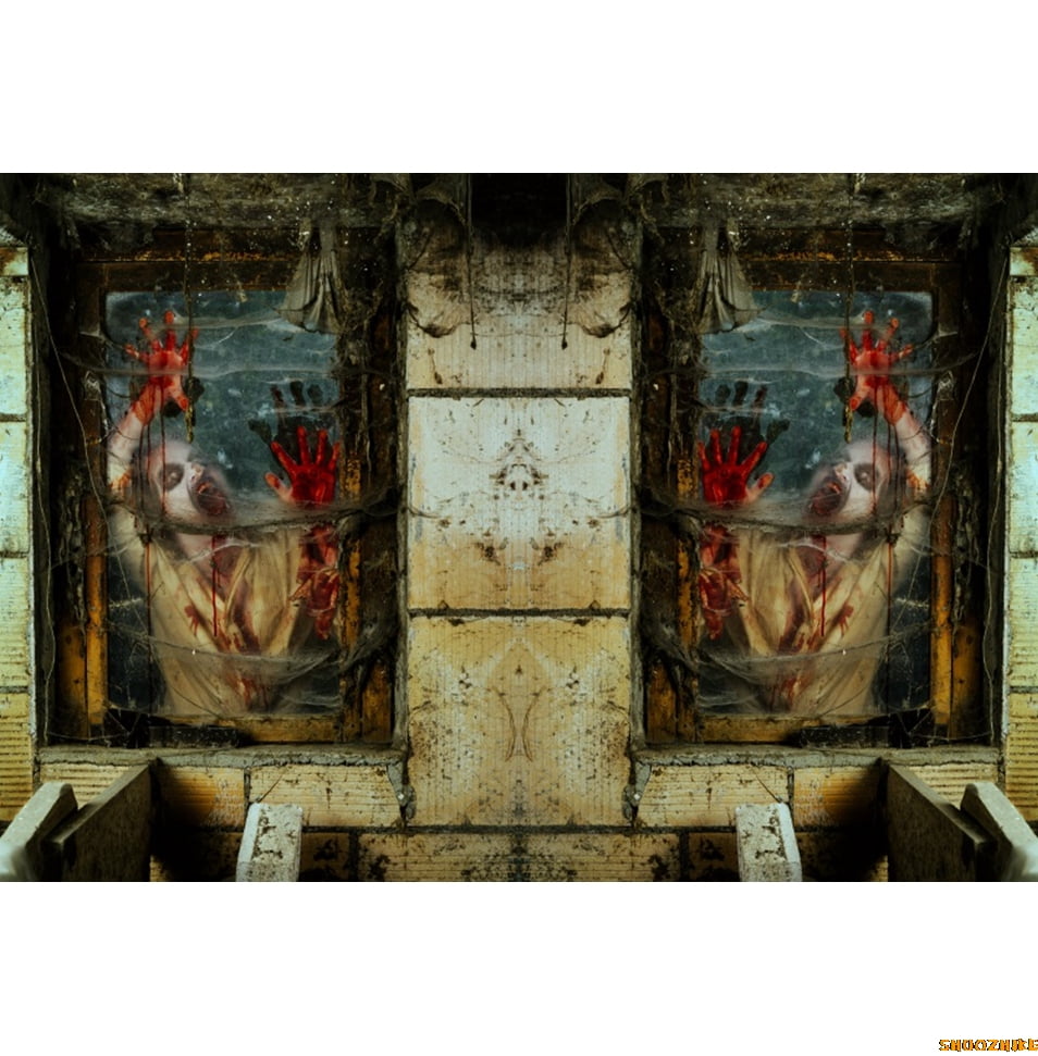 Hallowe Blood Handprint Backdrop Horror Zombie Death Kids Portrait ...