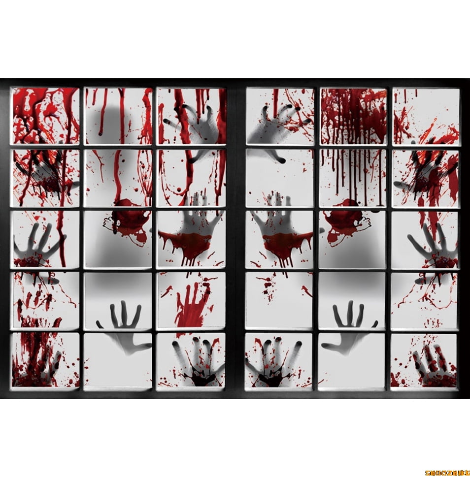 Hallowe Blood Handprint Backdrop Horror Zombie Death Kids Portrait ...