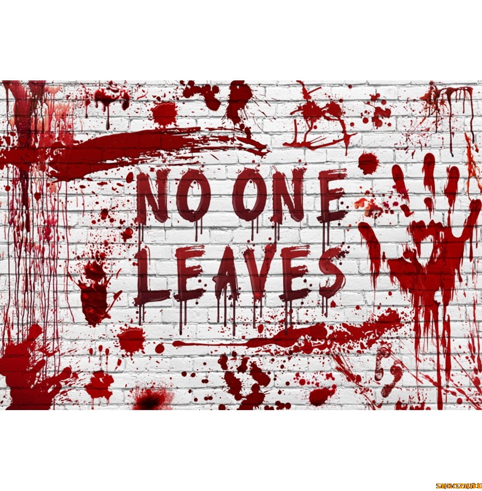 Hallowe Blood Handprint Backdrop Horror Zombie Death Kids Portrait ...