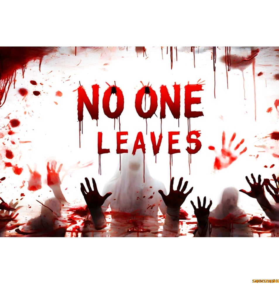 Hallowe Blood Handprint Backdrop Horror Zombie Death Kids Portrait ...