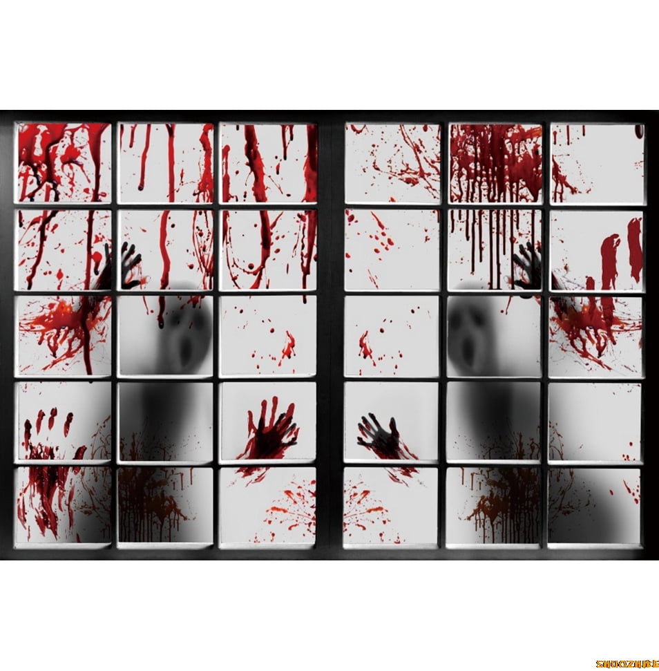 Hallowe Blood Handprint Backdrop Horror Zombie Death Kids Portrait ...
