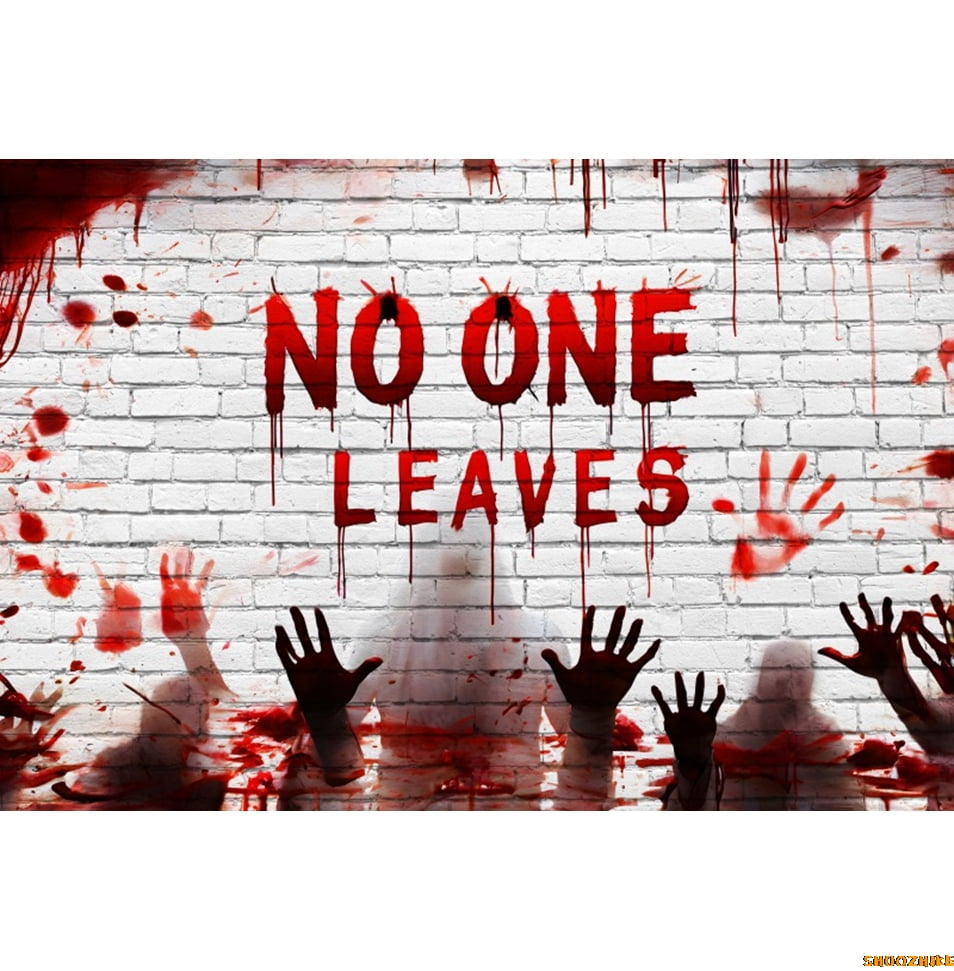 Hallowe Blood Handprint Backdrop Horror Zombie Death Kids Portrait ...