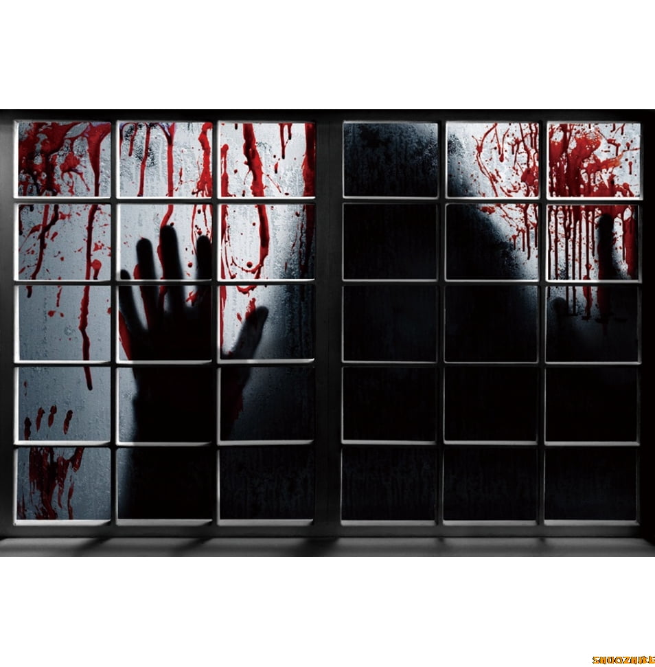 Hallowe Blood Handprint Backdrop Horror Zombie Death Kids Portrait ...