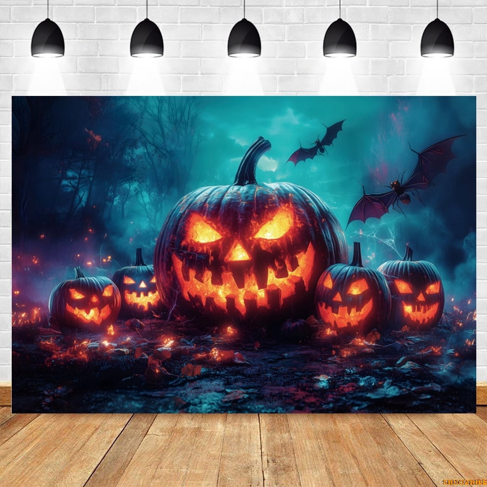 Hallowe Evil Pumpkin Lanterns Backdrop Baby Kids Portrait Family Party ...