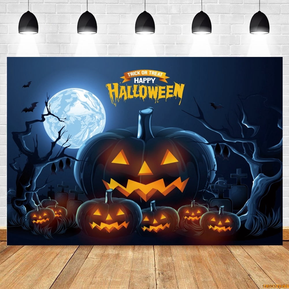 Hallowe Evil Pumpkin Lanterns Backdrop Baby Kids Portrait Family Party ...