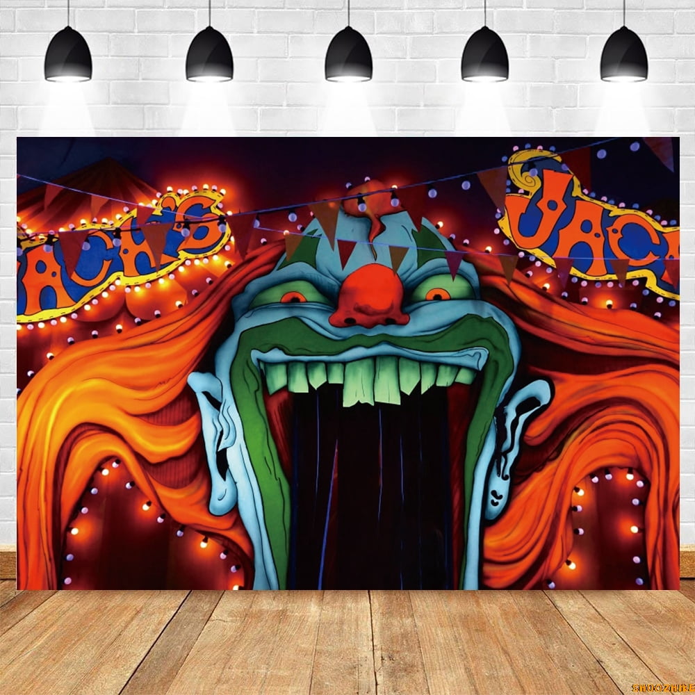 Hallowe Horror Circus Backdrop for Photography Evil Clown Scary ...