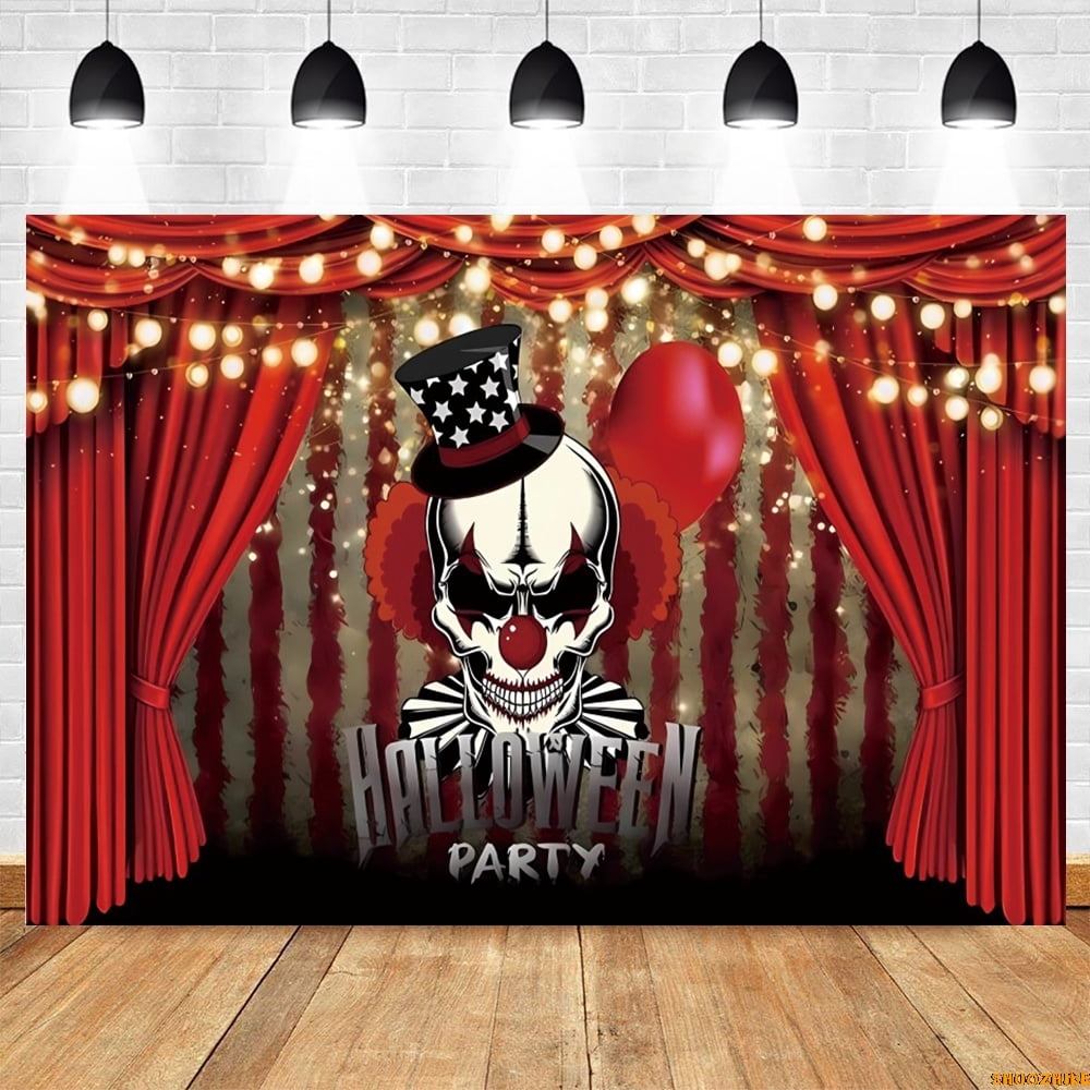 Hallowe Horror Circus Backdrop for Photography Evil Clown Scary ...