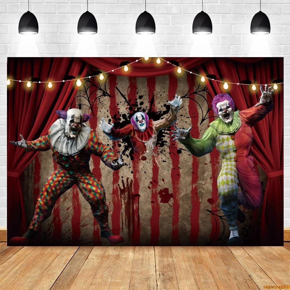 Hallowe Horror Circus Backdrop for Photography Evil Clown Scary ...