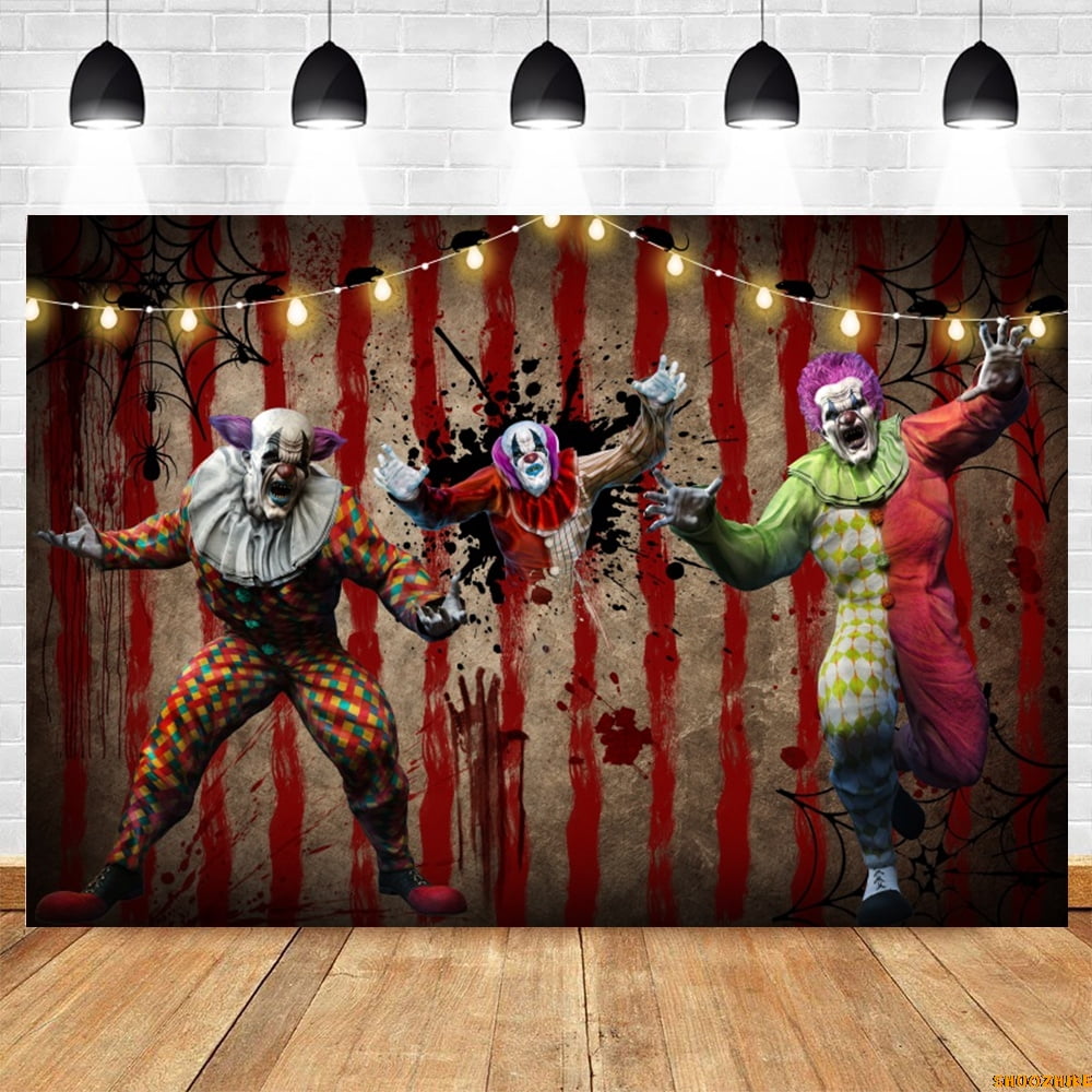 Hallowe Horror Circus Backdrop for Photography Evil Clown Scary ...