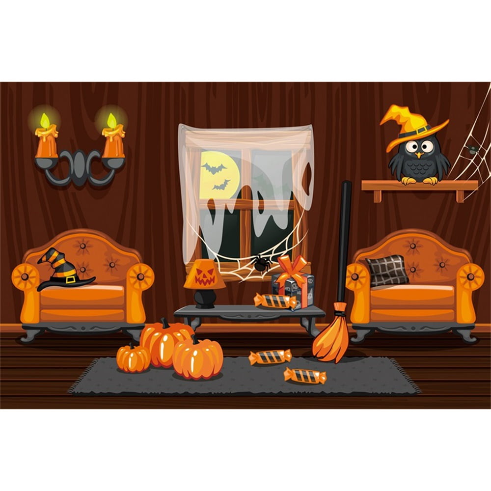 Hallowe Living Room Backdrop Baby Indoor Party Photo Booth Background ...
