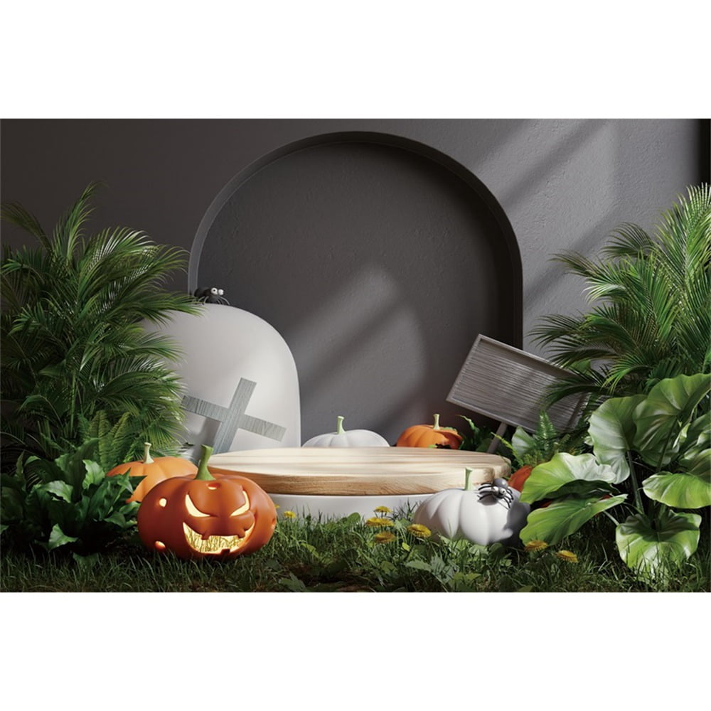 Hallowe Living Room Backdrop Baby Indoor Party Photo Booth Background Horror Jack O'Lantern ...