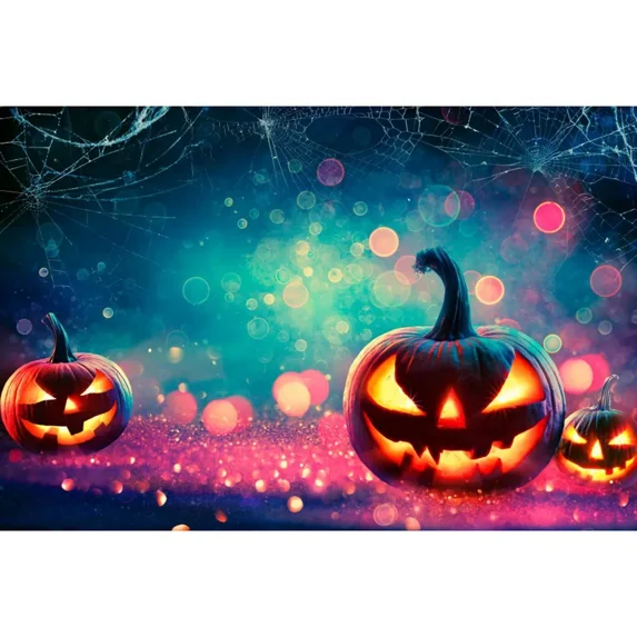 Hallowe Photography Backdrop Childr Party Photocall Pumpkins Lantern ...