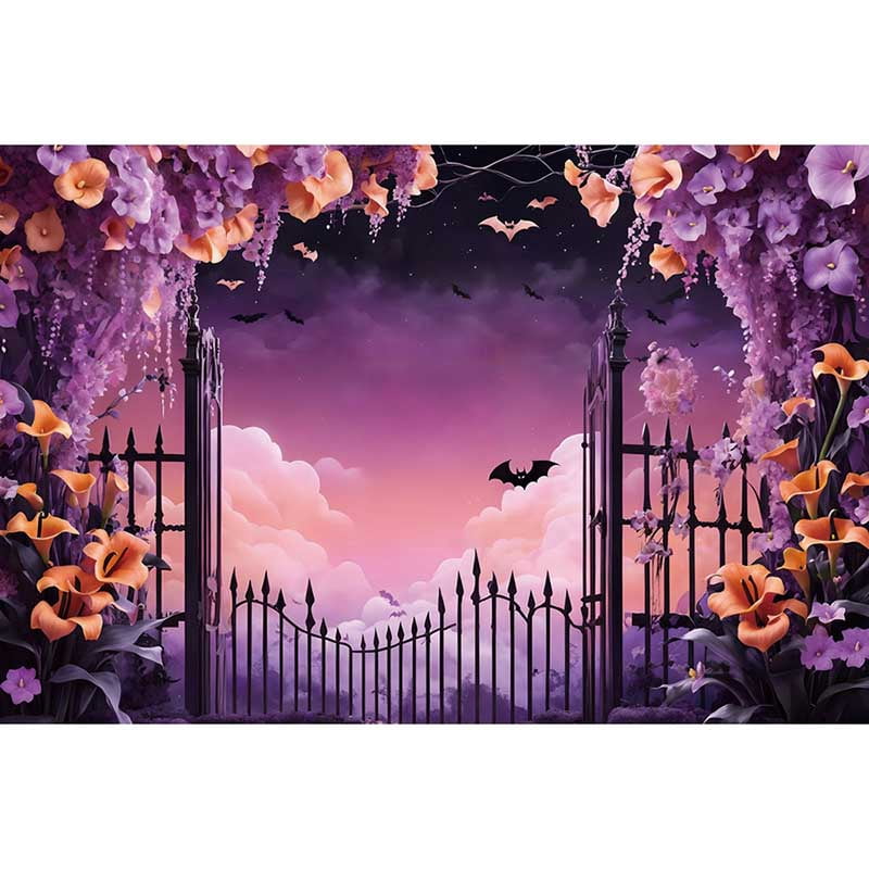 Hallowe02 Gard Fce Backdrop Photography Flower Pumpkin Photo Studio ...