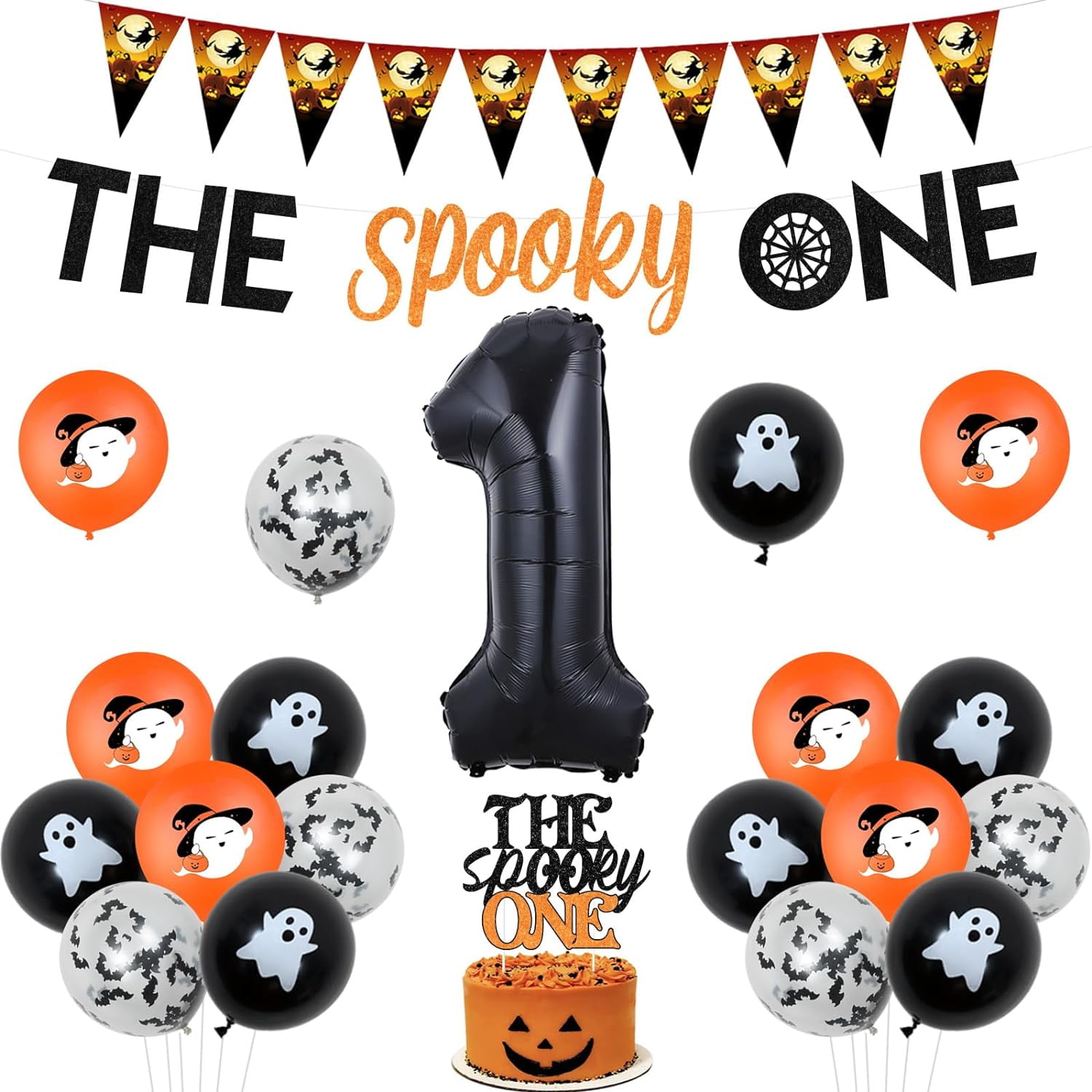 Halloween 1st Birthday Decorations, The Spooky One Birthday Decorations ...