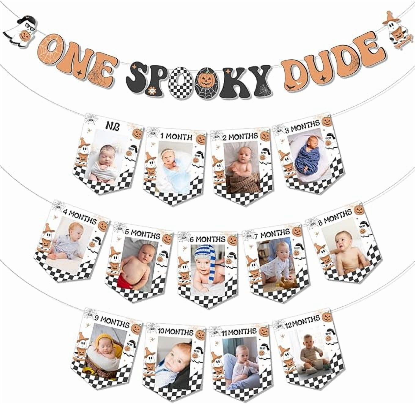 Halloween 1st Birthday Party Decorations - One Spooky Dude Banner and ...