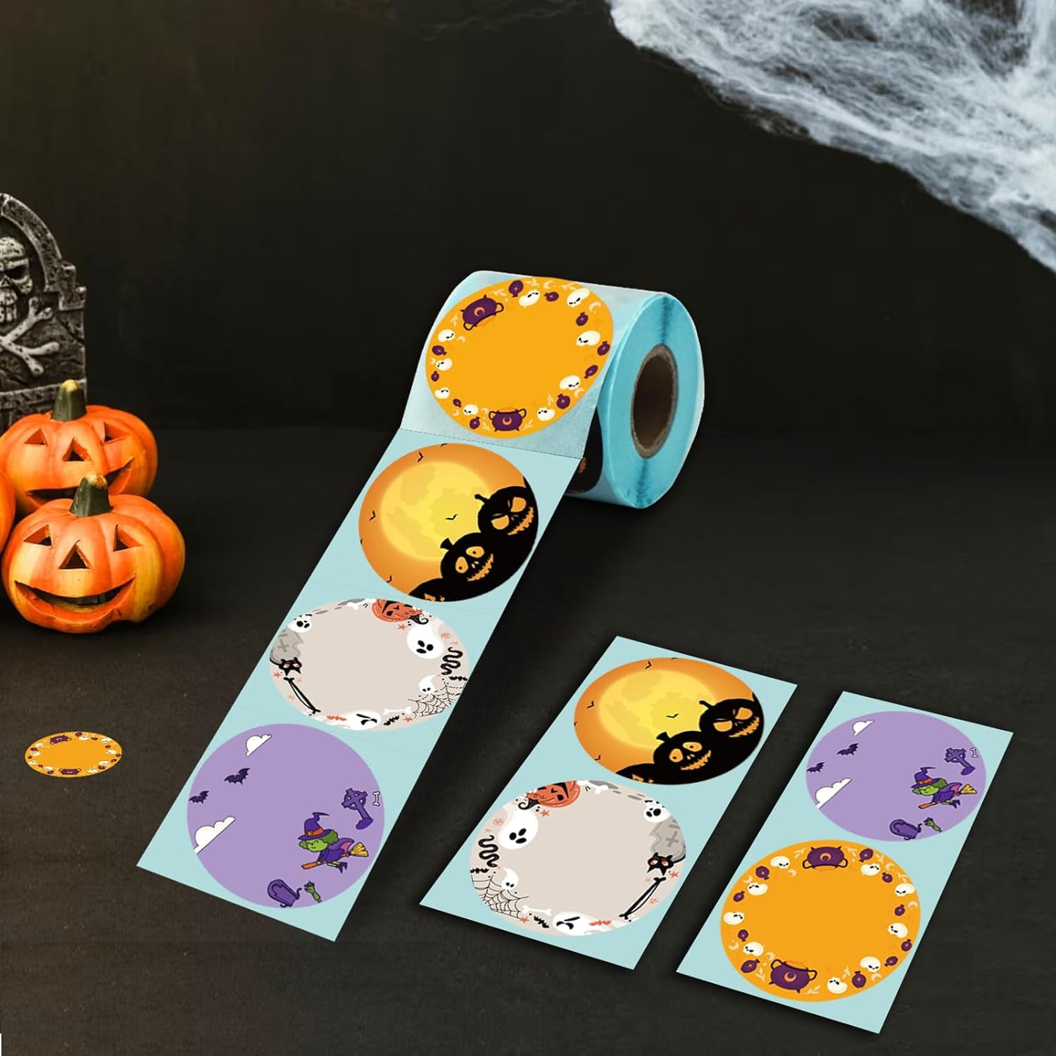 Halloween 2 Inch Round Thermal Labels, Self-Adhesive Circle Direct ...