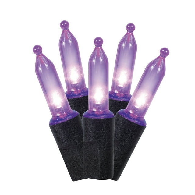 Halloween 200-Count Purple LED Mini String Lights with AC Adaptor, 39 ...