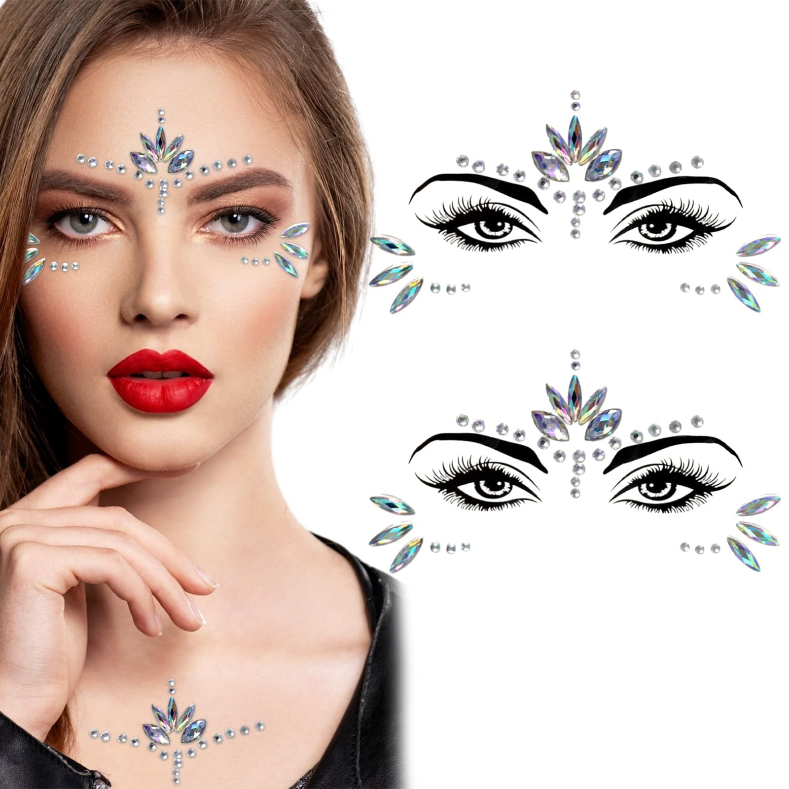 Halloween 2024 Sales Stickersface Gemstones Stick For Women Halloween Club Cosplay Costume Face