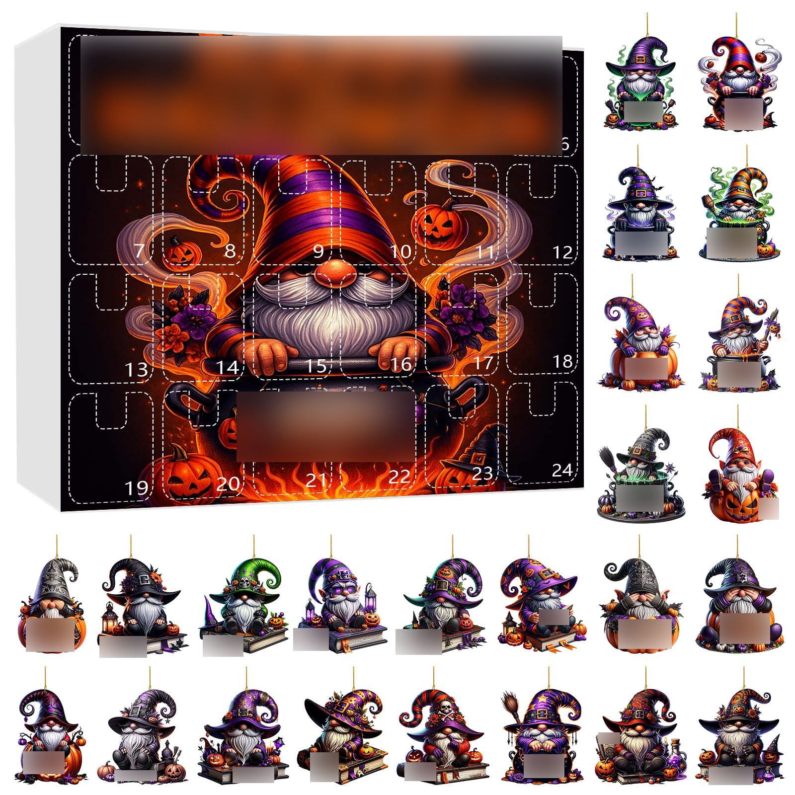 Halloween 2D Ornaments Countdown Ornaments Set Halloween Christmas Tree ...