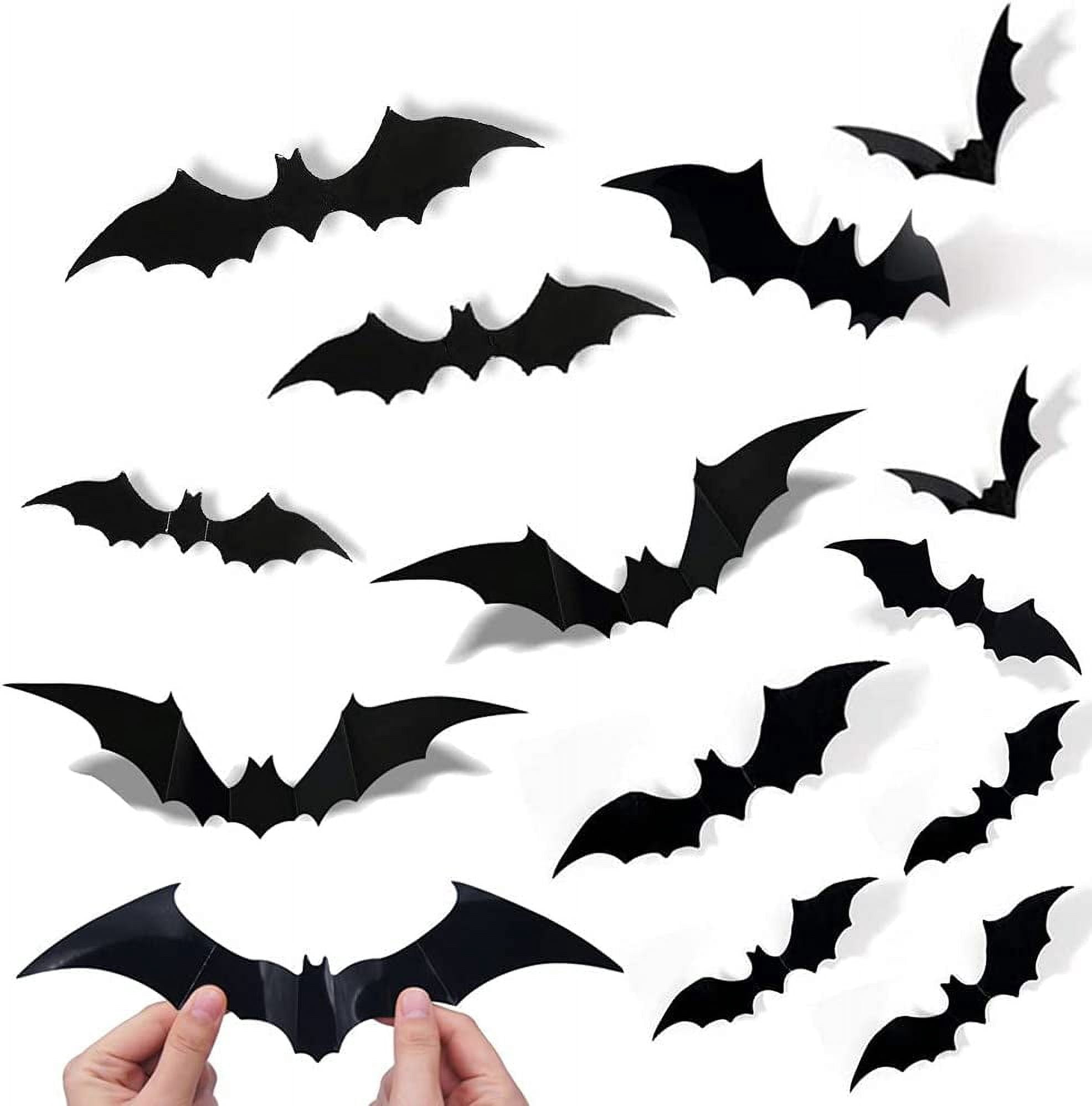 Halloween 3D Bats Decoration 81 PCS, Bats Wall Decor Stickers Reusable ...