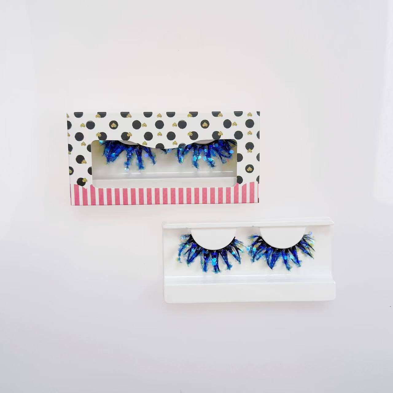 Halloween 3D Mink Faux Lashes with Color Tips, Dramatic Fluffy Volume ...