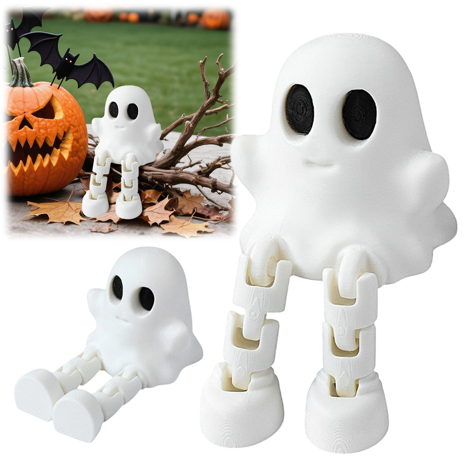 Halloween 3D Printed Articulated Desktop Ornament – Movable Joint ...