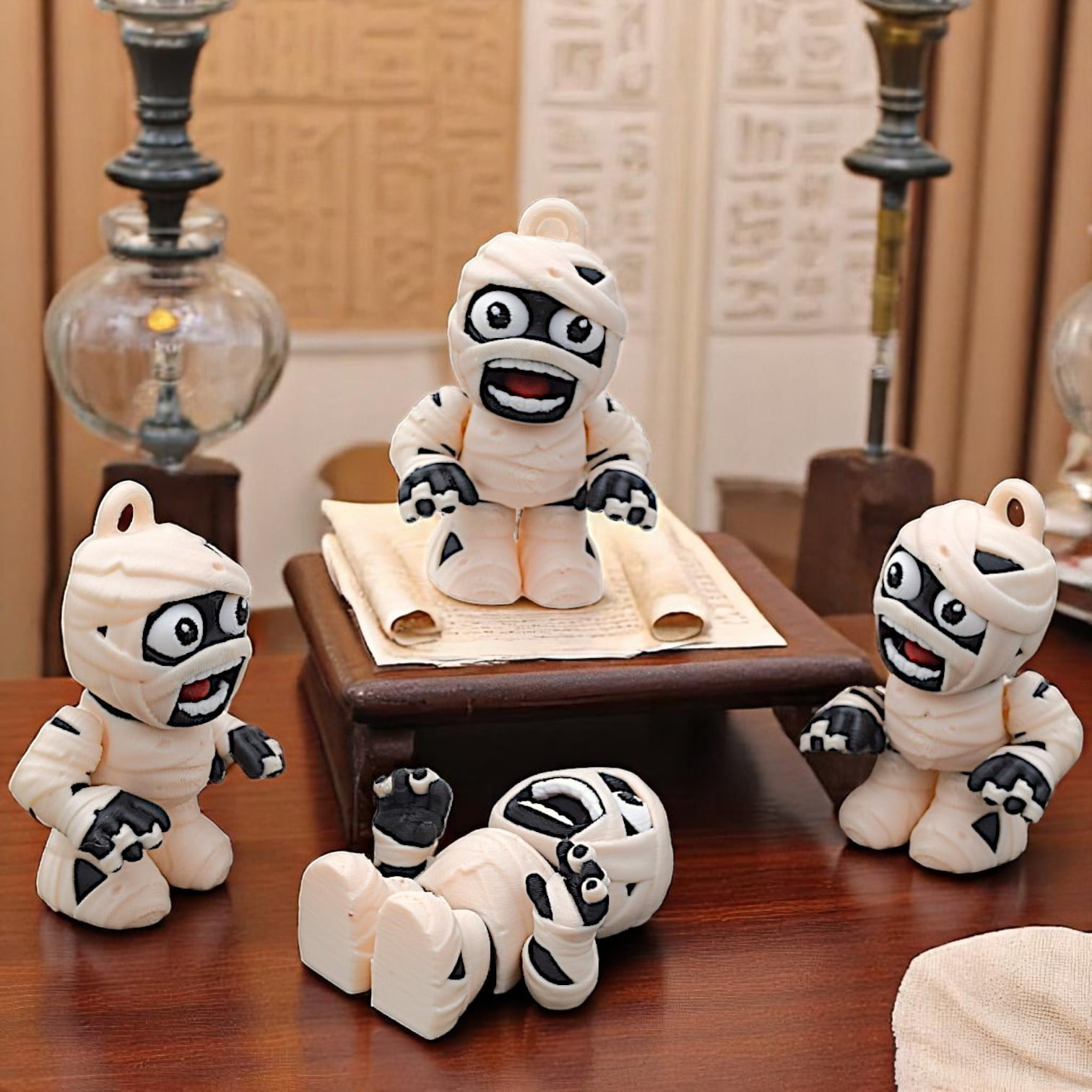 Halloween 3D Printed Mummy Mini Figure - Funny Halloween Character ...