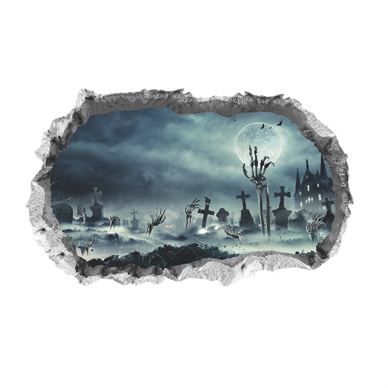 Halloween 3D Scary Wall Stickers for Bedroom, Spooky Skeleton Hands ...