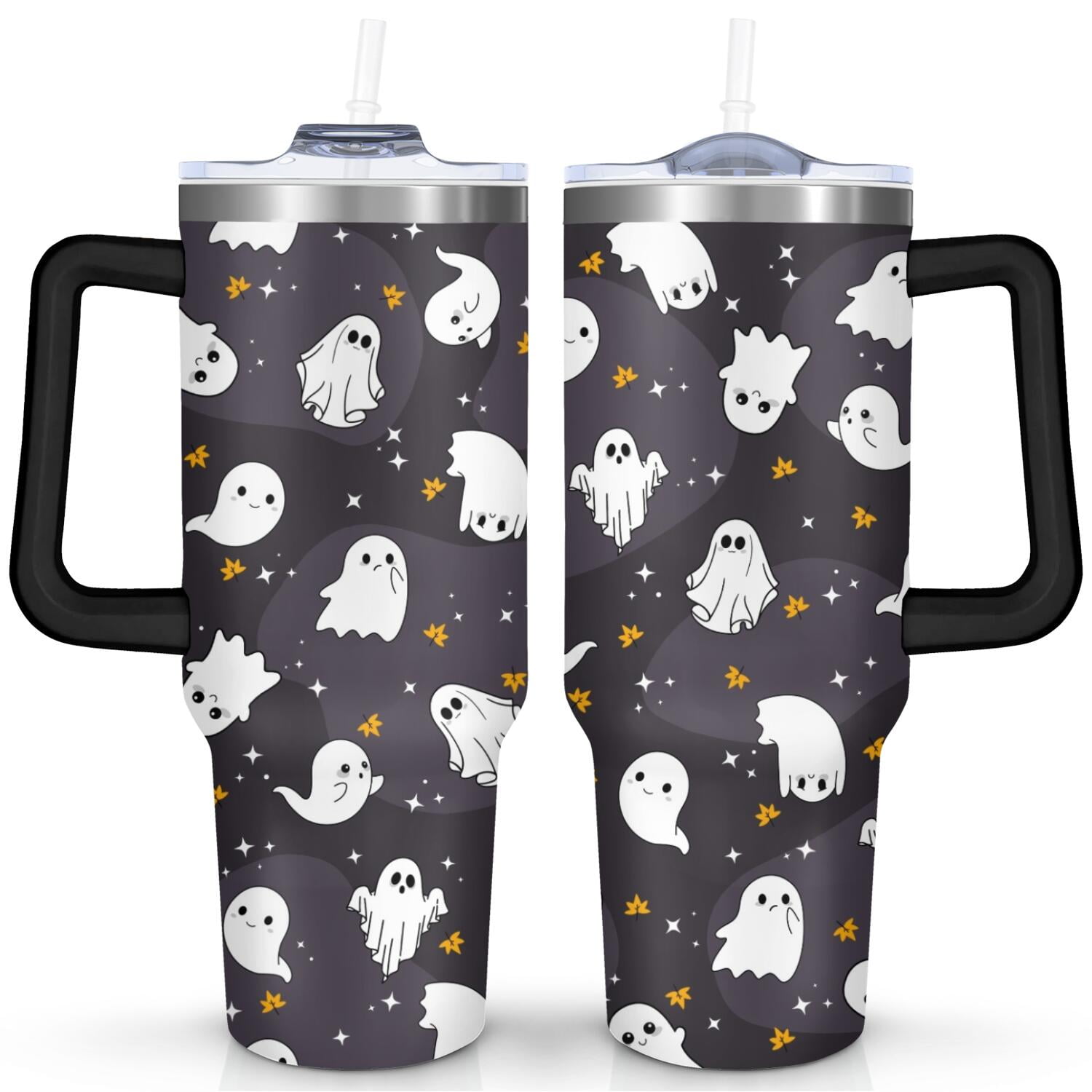 Halloween 40oz Insulated Stainless Steel Tumbler - Ghost & Witch Design ...
