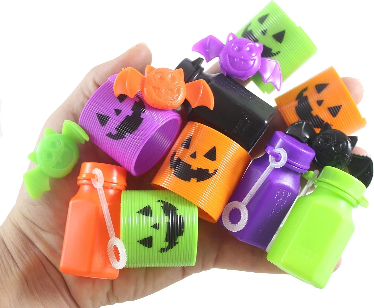 Halloween 72 Piece Small Toy Set - Bats - Bubbles - Spring Coils ...