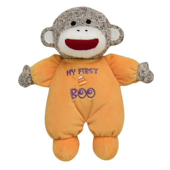 Halloween 9 inch Sock Monkey Plush Rattle, My First Boo - Walmart.com