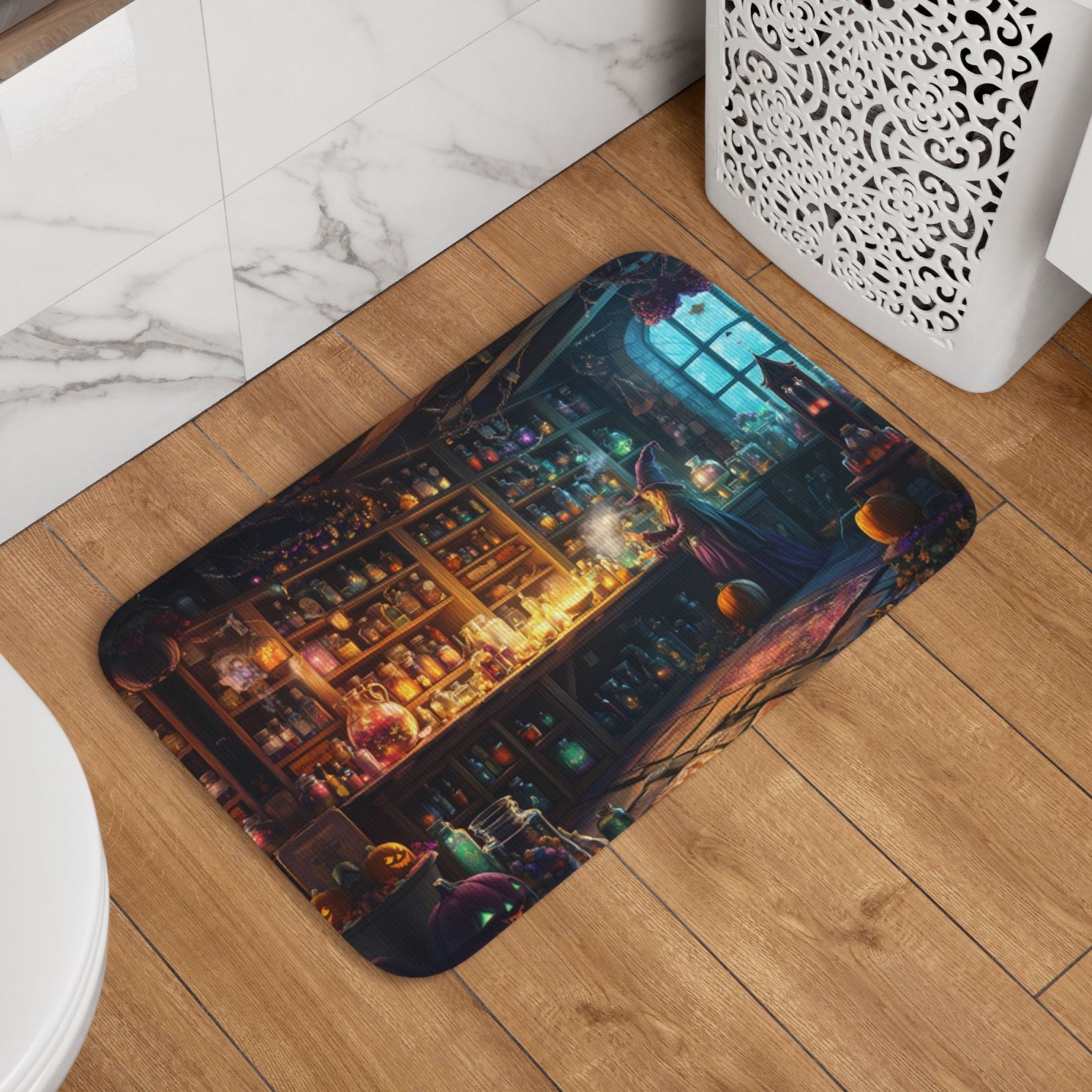 Halloween Absorbent Area Rug, Halloween Witch Candy House Halloween ...