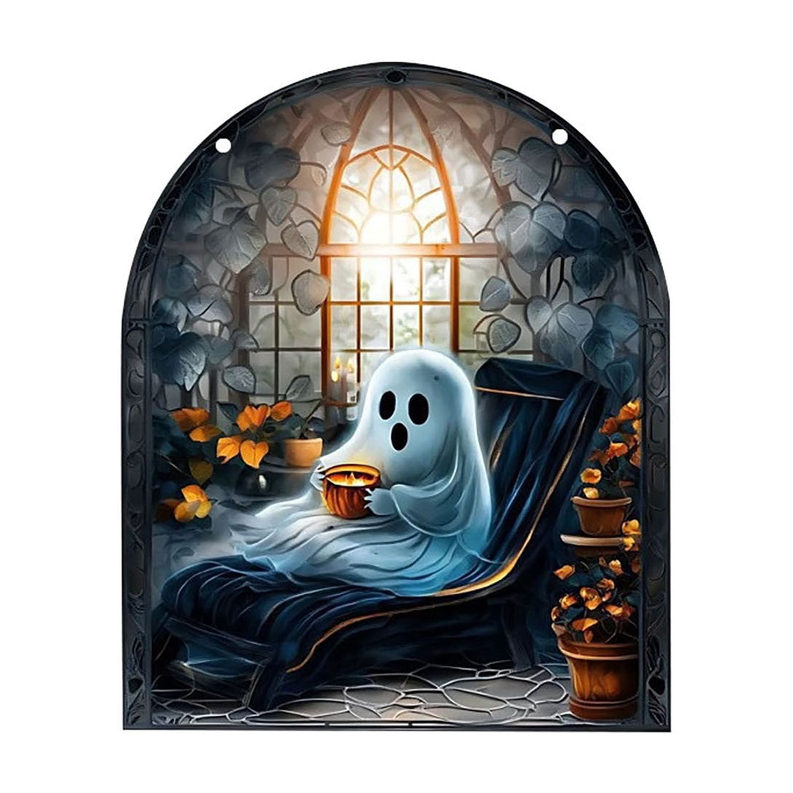 Halloween Acrylic Ghost Ornaments for Decorations, Hanging Clear Window ...