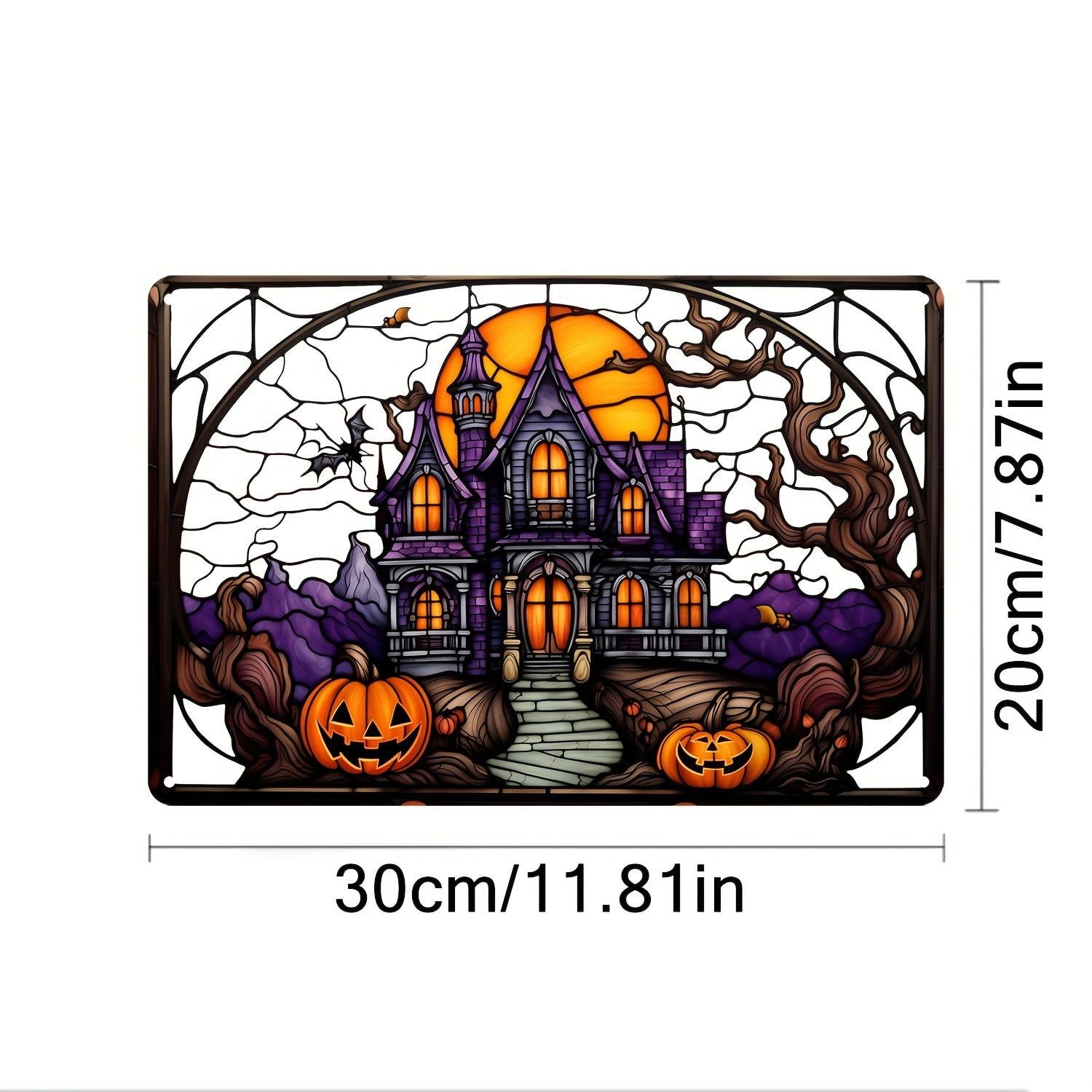 Halloween Acrylic Home Decor: Haunted House Castle, Dead Tree & Pumpkin ...