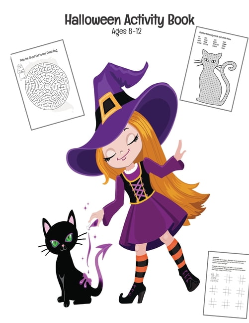 Halloween Activity Book Ages 8-12: Connect The Dots - Spot The ...