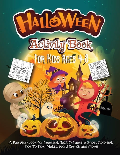 Halloween Activity Book for Kids Ages 4-8 : A Fun Workbook for Learning ...