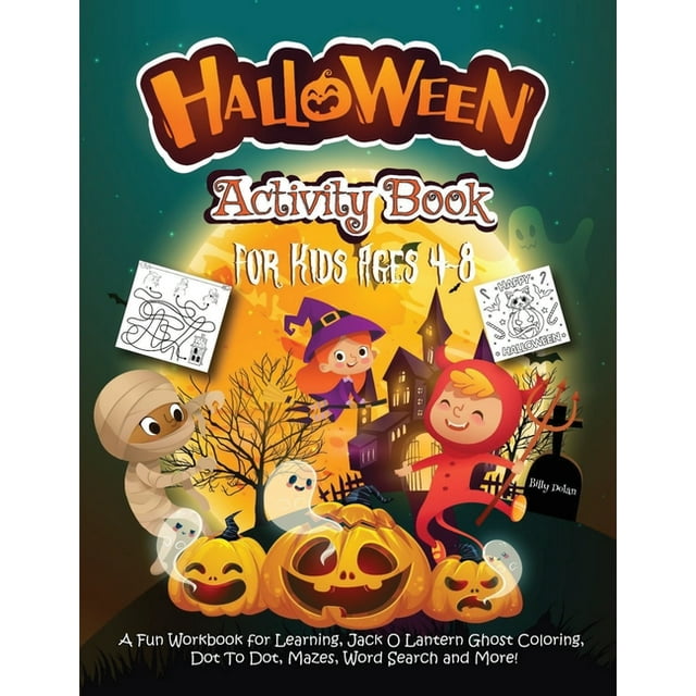 Halloween Activity Book for Kids Ages 4-8 : A Fun Workbook for Learning ...