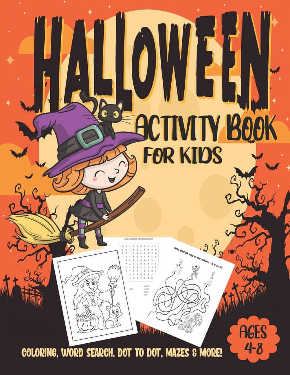 Halloween Activity Book For Kids Ages 4-8: A Spooky Fun Activity ...
