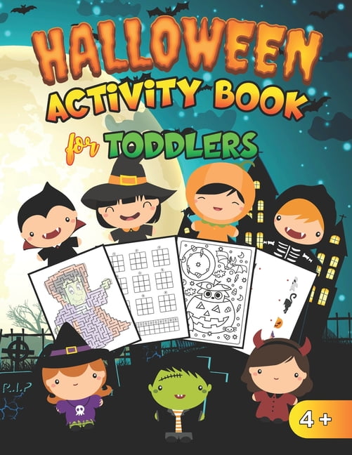 Halloween Activity Book for Toddlers: Trick or Treat Large Print carfts ...