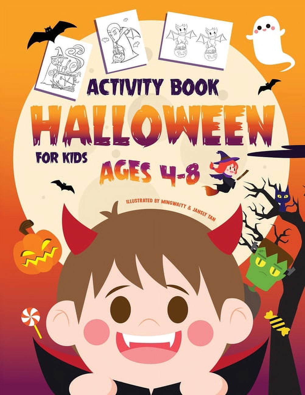 Halloween Activity Book for Kids Ages 4-8 : A Fun Kid Workbook Game For ...