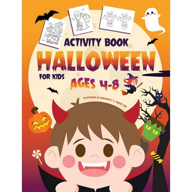 Halloween Activity Book for Kids Ages 4-8 : A Fun Kid Workbook Game For ...