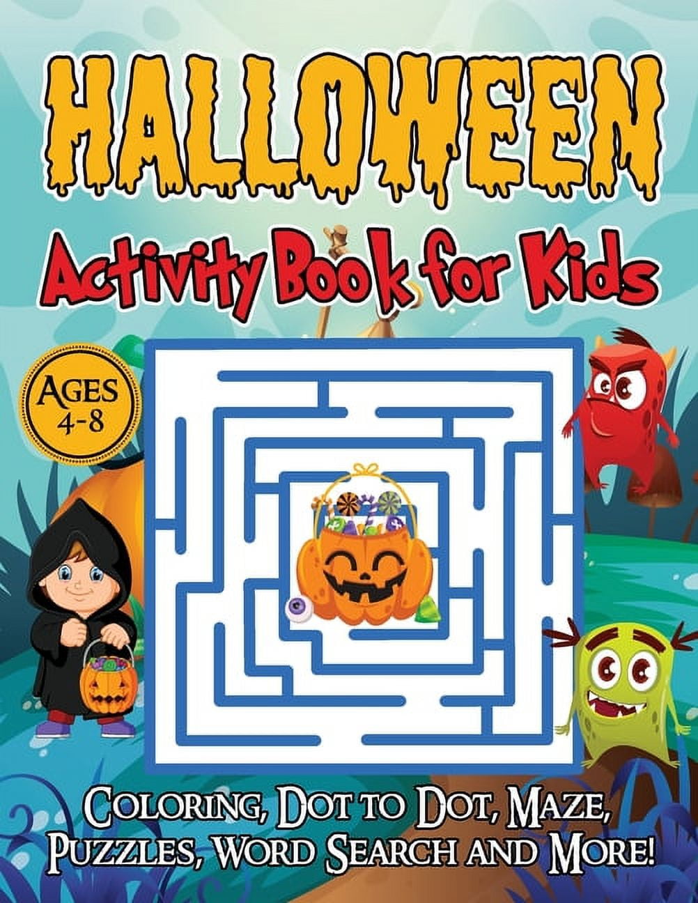 Halloween Activity Book for Kids Ages 4-8: A Halloween games book for ...