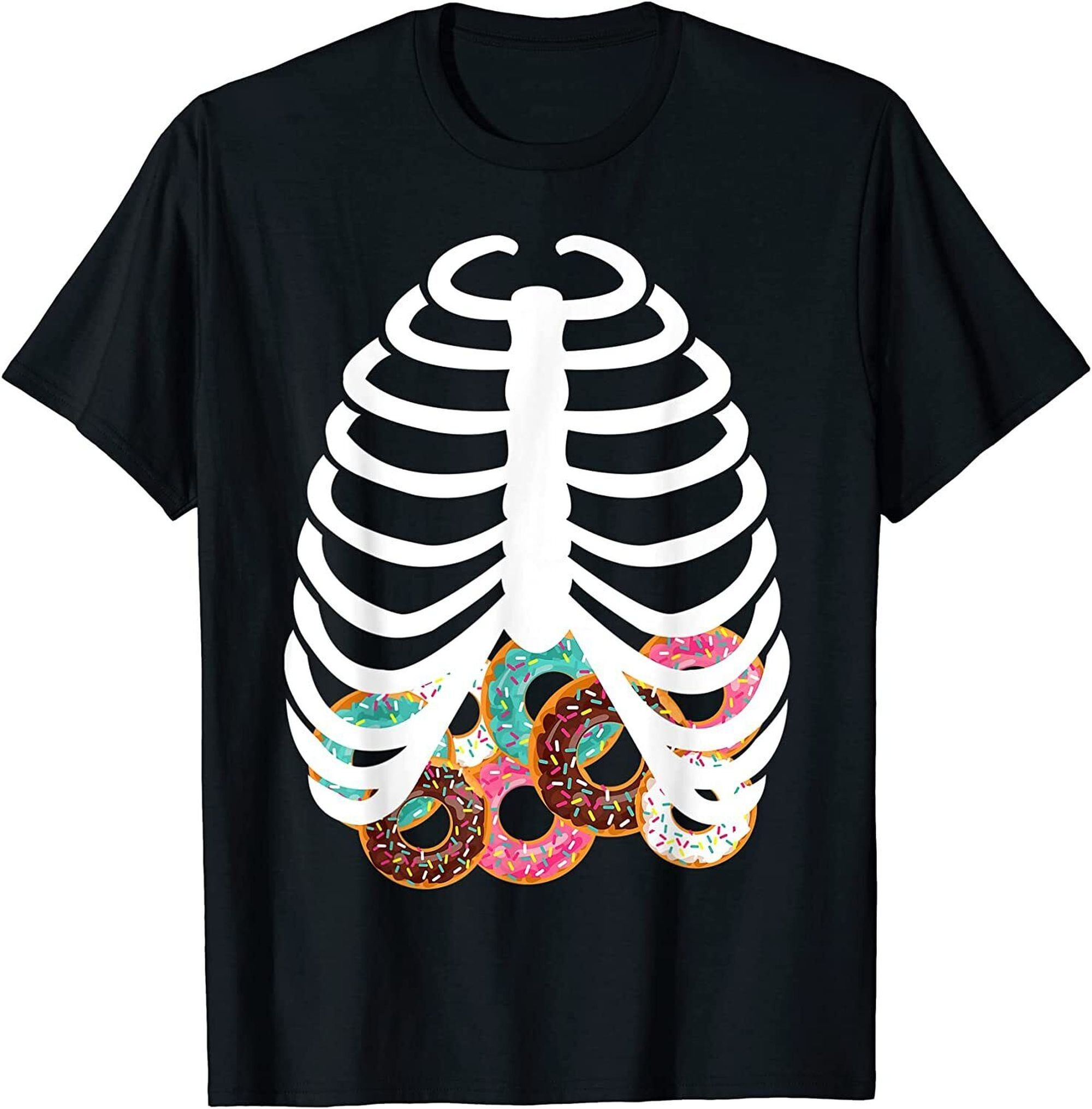 Halloween Adult Food Costume Rib Cage Skeleton Donuts T-Shirt - Walmart.com