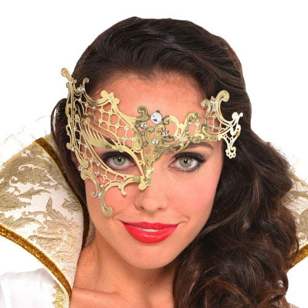 Adult Women's Gold Filigree Half Mask - Walmart.com