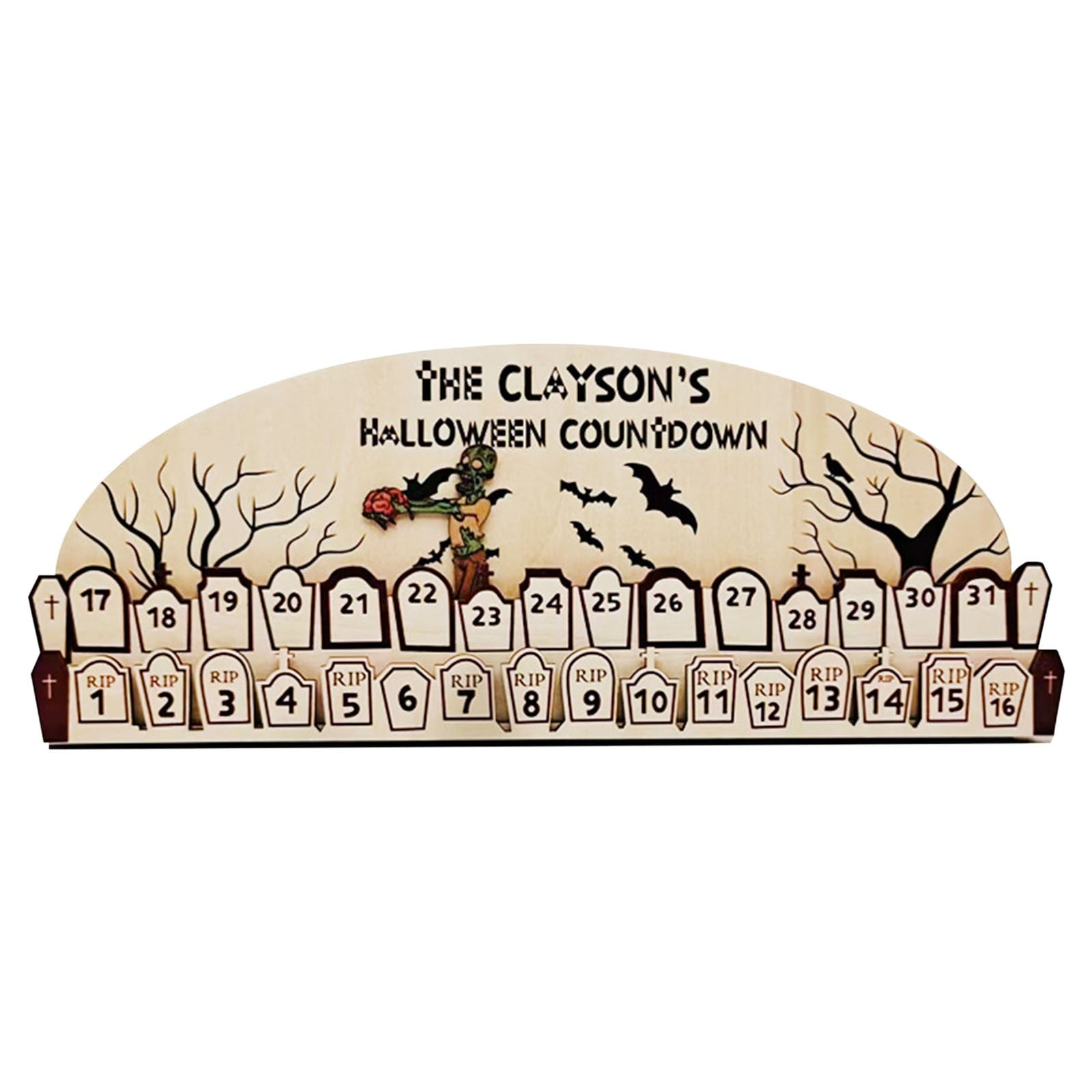 Halloween Advent Calendar, 2024 New Halloween Countdown Sign , Ghosts ...