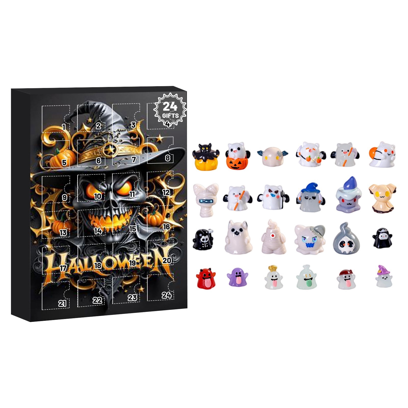 Halloween Advent Calendar 2025, 24 Days Countdown Box with Cute Mini ...