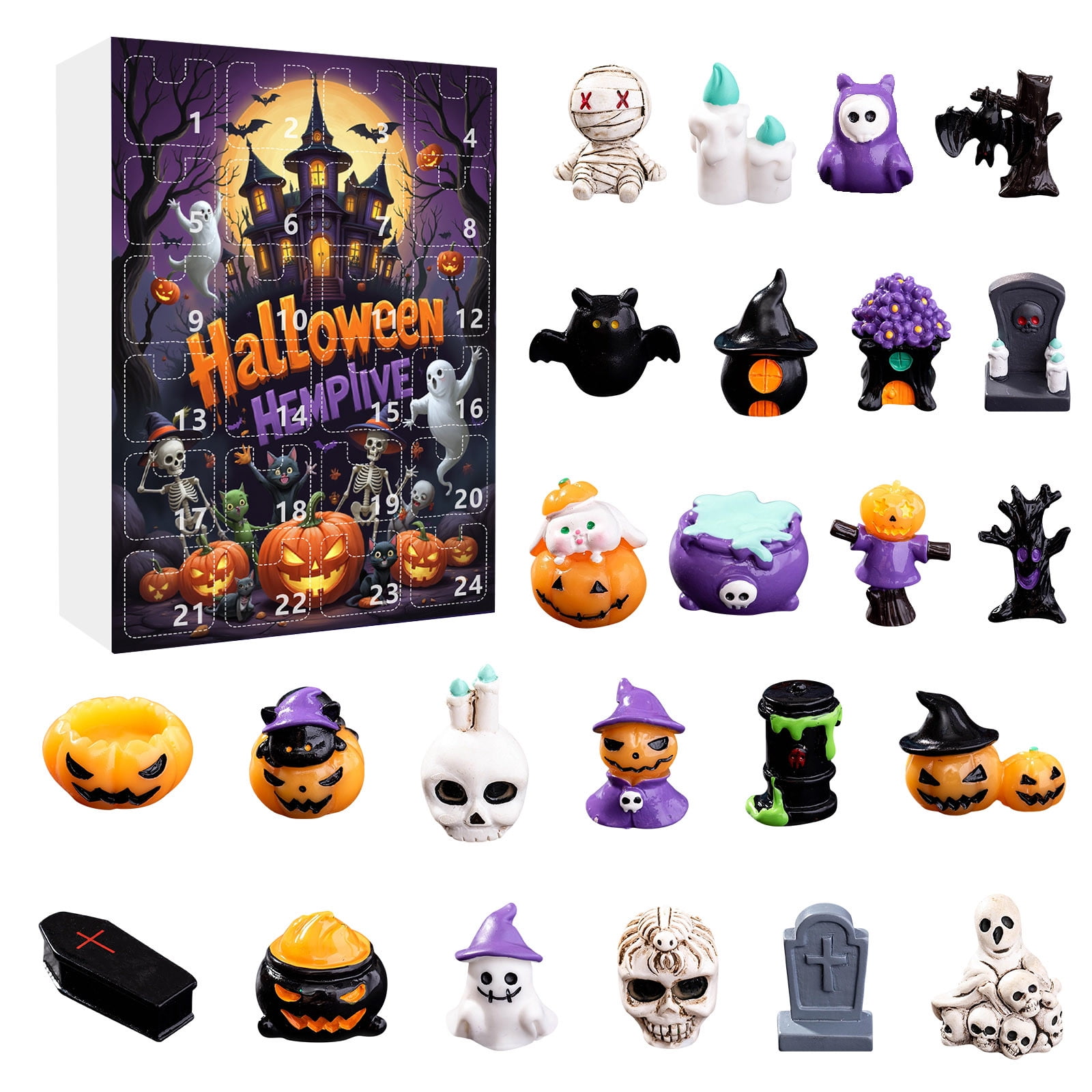 Halloween Advent Calendar 2025, 24 Days Countdown Box with Spooky Mini ...