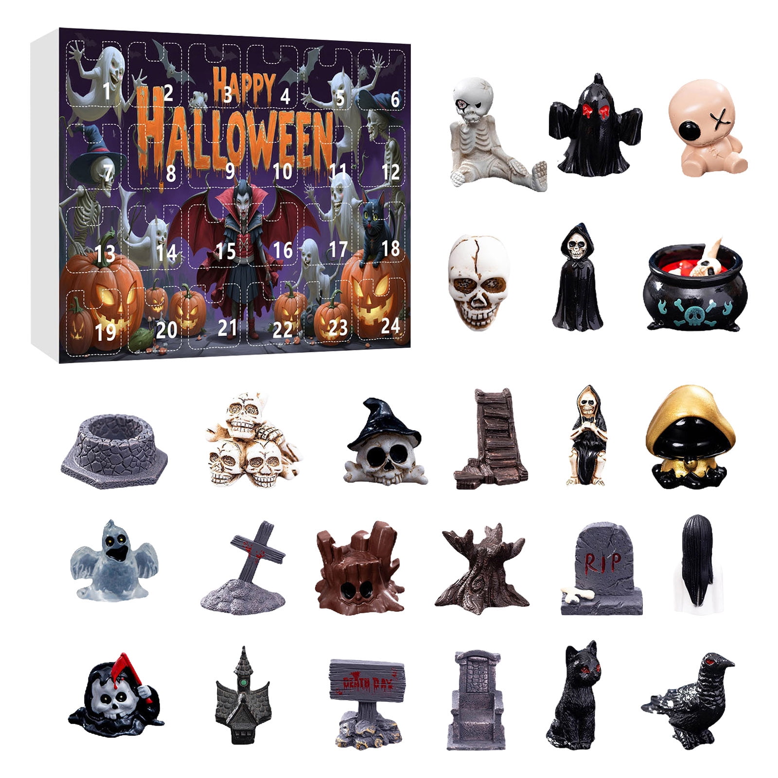 Halloween Advent Calendar 2025, 24-Piece Countdown Calendar with ...