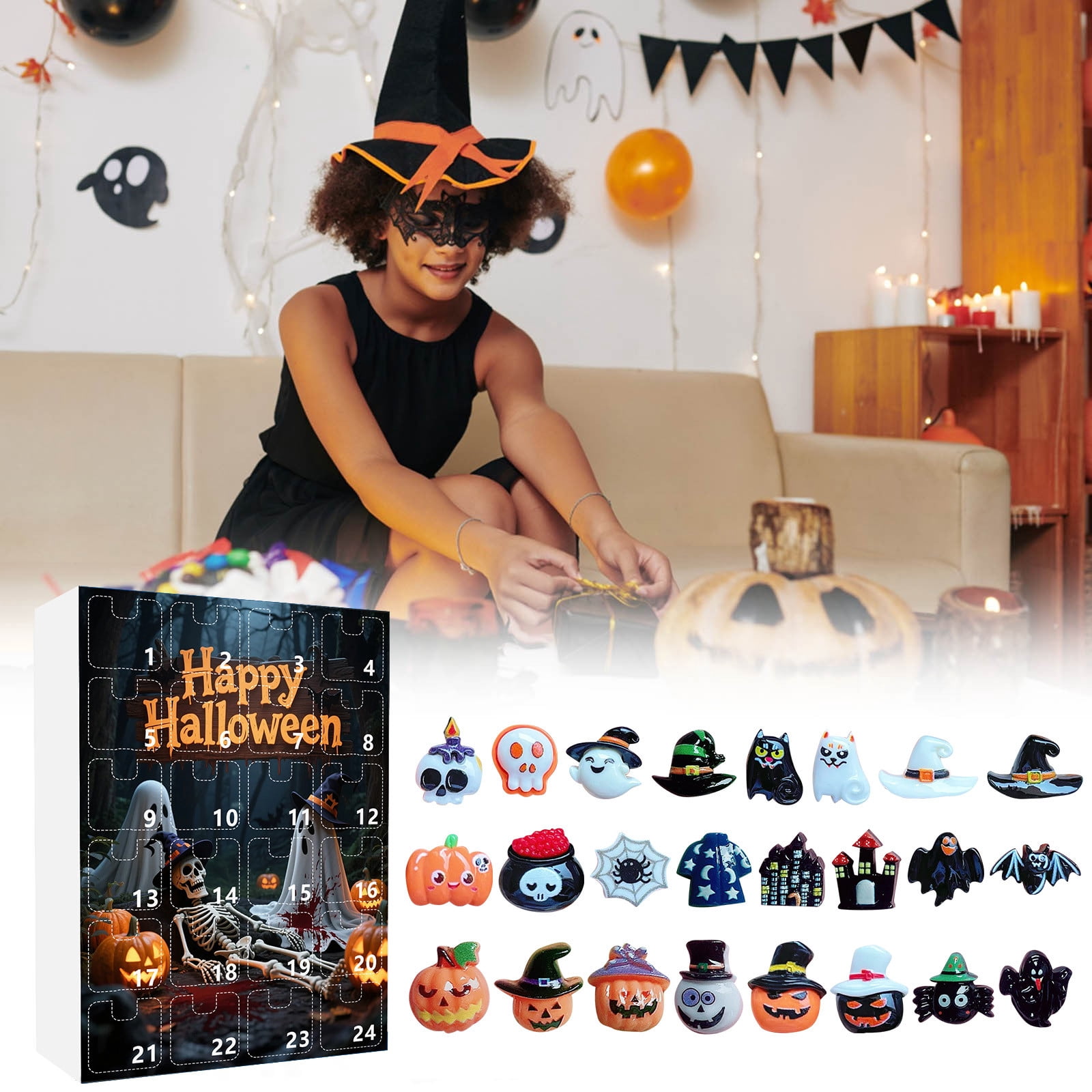 Halloween Advent Calendar 2025 - 3D Countdown Calendar with 24 Unique ...